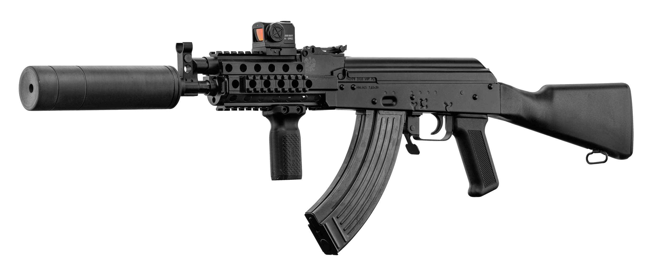 PACK WBP Mini Jack cal. 7.62x39 avec Red Dot solaire et silencieux